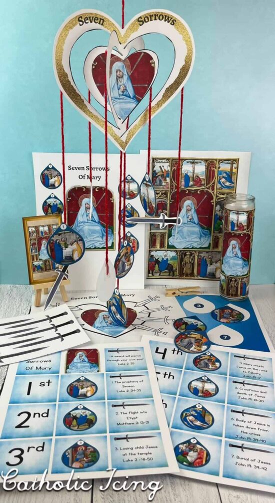 Seven Sorrows of Mary Activity and Craft Packet